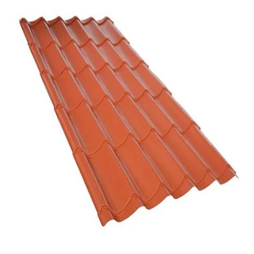 Techumbre: Teja continua curva Terracota 0,40mm 3,66mt